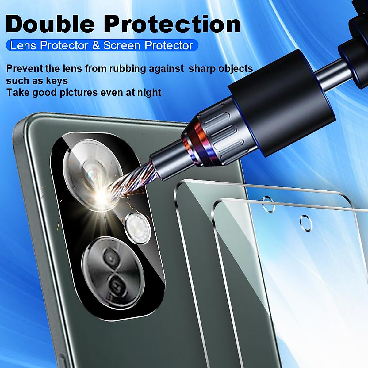 RONFUS 2+2 Pack Tempered Glass Screen Protector for OnePlus Nord N30 5G with Camera Lens Protector,Ultra HD, 9H Hardness