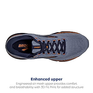 Brooks Men's Ghost 15 Neutral Running Shoe - Flintstone/Peacoat/Oak - 10.5 Wide