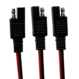 Halokny SAE Splitter Cable, 14AWG SAE 1 to 2 DC Power Automotive Y Splitter Extension Cable for Automobile and Solar Panel (1Ft/30cm)