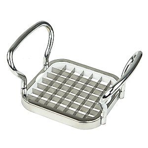 French Fry Cutter By Home Basics, French Fry Cutter Stainless Steel French Fry Slicer | With Easy Grip Handles,Silver