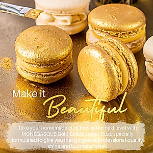 MONÉGASQUE Gold Luster Dust Edible Glitter for Cocktails 15g – Edible Gold Dust for Chocolate, Mother's Day Cookies, Gold Edible Glitter for Drinks, Drink Glitter Edible Dust, Edible Glitter for Cakes