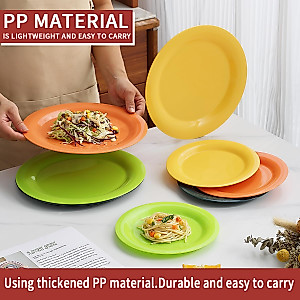 Evanda Plastic Plates 8 Pieces, Dinner Plates 7.5/10 inch Unbreakable And Reusable for All Purpose and All Age BPA Free, Microwave Safe Dishwasher Safe (Mutil Color)