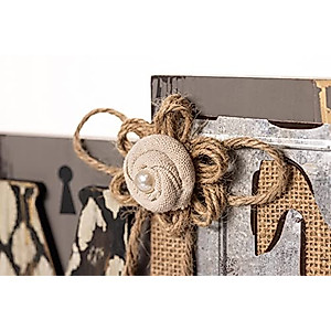 Young's Inc. Wood Block Tabletop Sign - Farmhouse Kitchen Decor - 18” W x 7” H - Rustic Home Decor - Entryway Table Decor