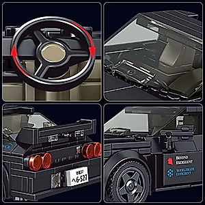 Mould King Initial D Car Nissan Skyline GTR32 Race Car Building Sets with Display Case, 27014 Collectible Speed Champion Car Building Blocks, Classic Race Car Building Kits for Adults Kids 8+(359PCS)
