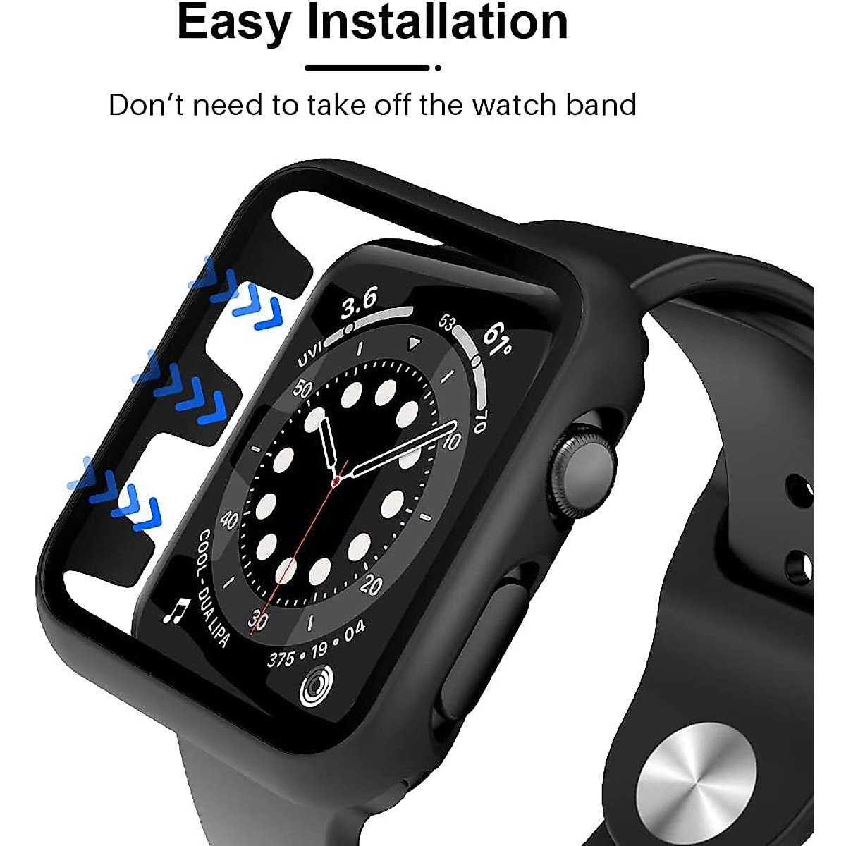 TAURI 2 Pack Hard Case Compatible for Apple Watch Series 3/2/1 38mm Built in 9H Tempered Glass Screen Protector, [Touch Sensitive] [Full Coverage] Slim Bumper Protective Cover for iWatch 38mm - Black