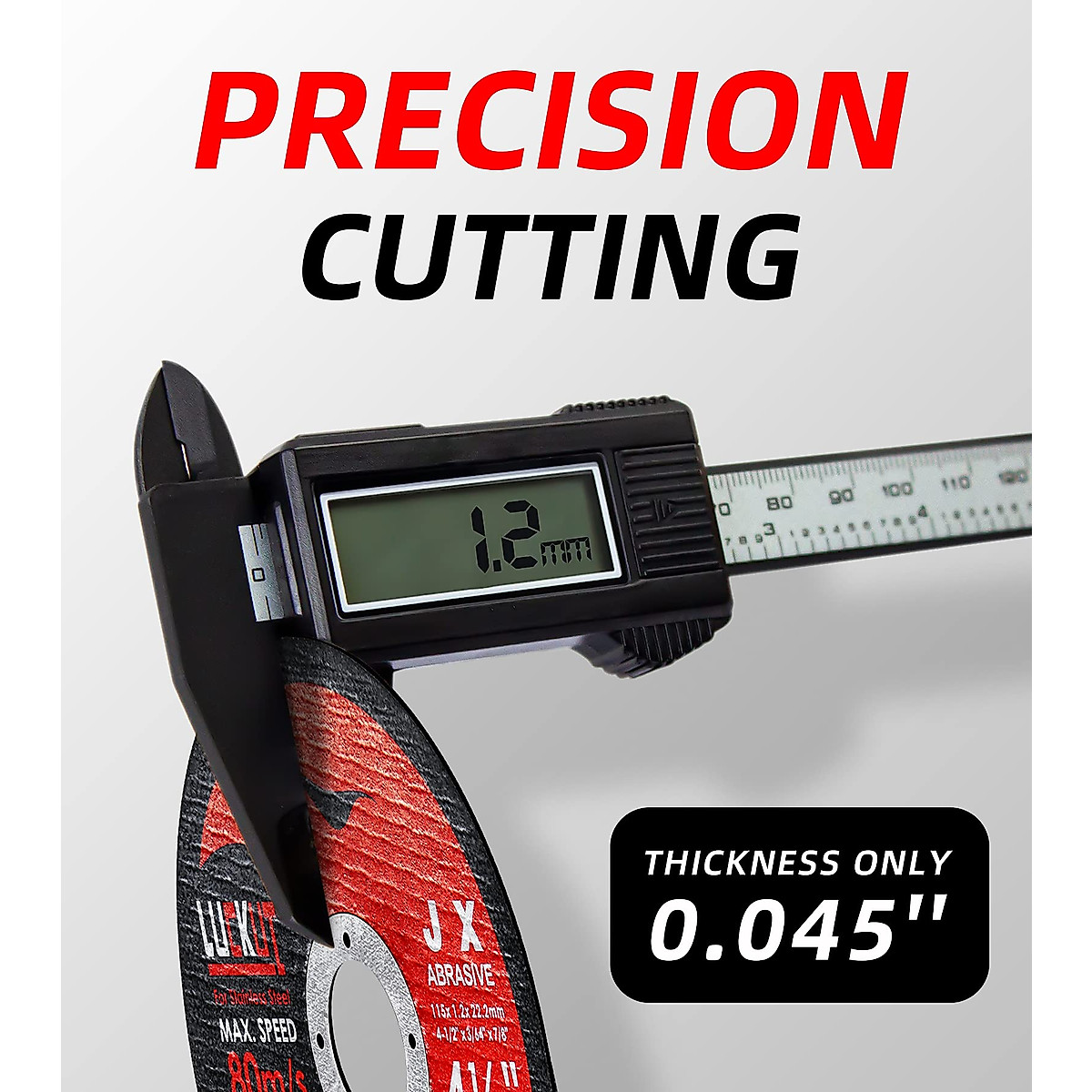 LUCKUT Cut-Off Wheels Cutting Wheel Disc 4-1/2"x3/64''x7/8'' Thin Metal Stainless Steel Cutting Cut Off Disc Blades Grinding Wheel for Angle Grinders 50-Pack