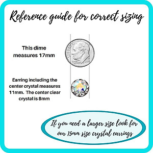 PammyJ 11mm Round Crystal Earrings (Auora Borealis)