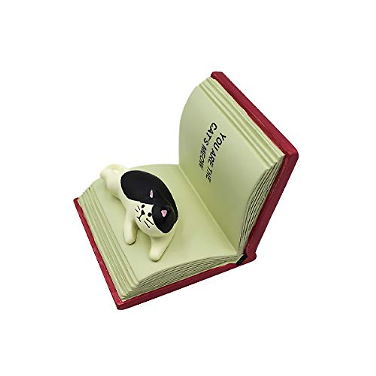 Suillty Lovely Cat Lay on Magic Book Cell Phone Stand Holder,Desktop Animal Smartphone Support Cradle Dock Table Decoration