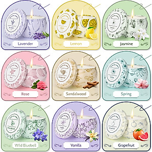 WarmEmbrace Scented Candles, Candle Set of 9, Candles for Women, Long-Lasting Candles for Home & Office Scented, Candle Present Set for Birthday, Christmas, Mother’s Day