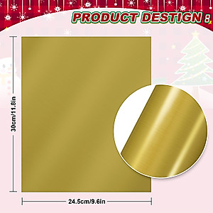 Whaline 9 Sheet Christmas Heat Transfer Vinyl 4 Colors Xmas Iron on Vinyl Red Green Golden Silver Printed HTV Adhesive Craft Vinyl for Clothing Costume DIY Fabric Craft, 9.6 x 11.8 Inch
