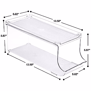 Sorbus Soda Can Organizer and Canned Food Bin Stackable Dispenser with Lid for Refrigerator, Pantry, Freezer – Holds 9 Cans, BPA-Free, Clear Design (2)
