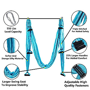 Ovyuzhen Aerial Yoga Hammock,Ultra Strong Yoga Swings Set Trapeze Extension,Antigravity Ceiling Hanging Yoga Sling Inversion Exercises