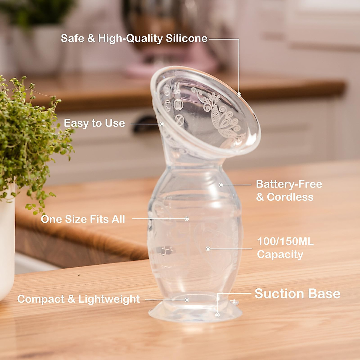 haakaa Manual Breast Pump for Breastfeeding, BPA Free, 4oz/100ml