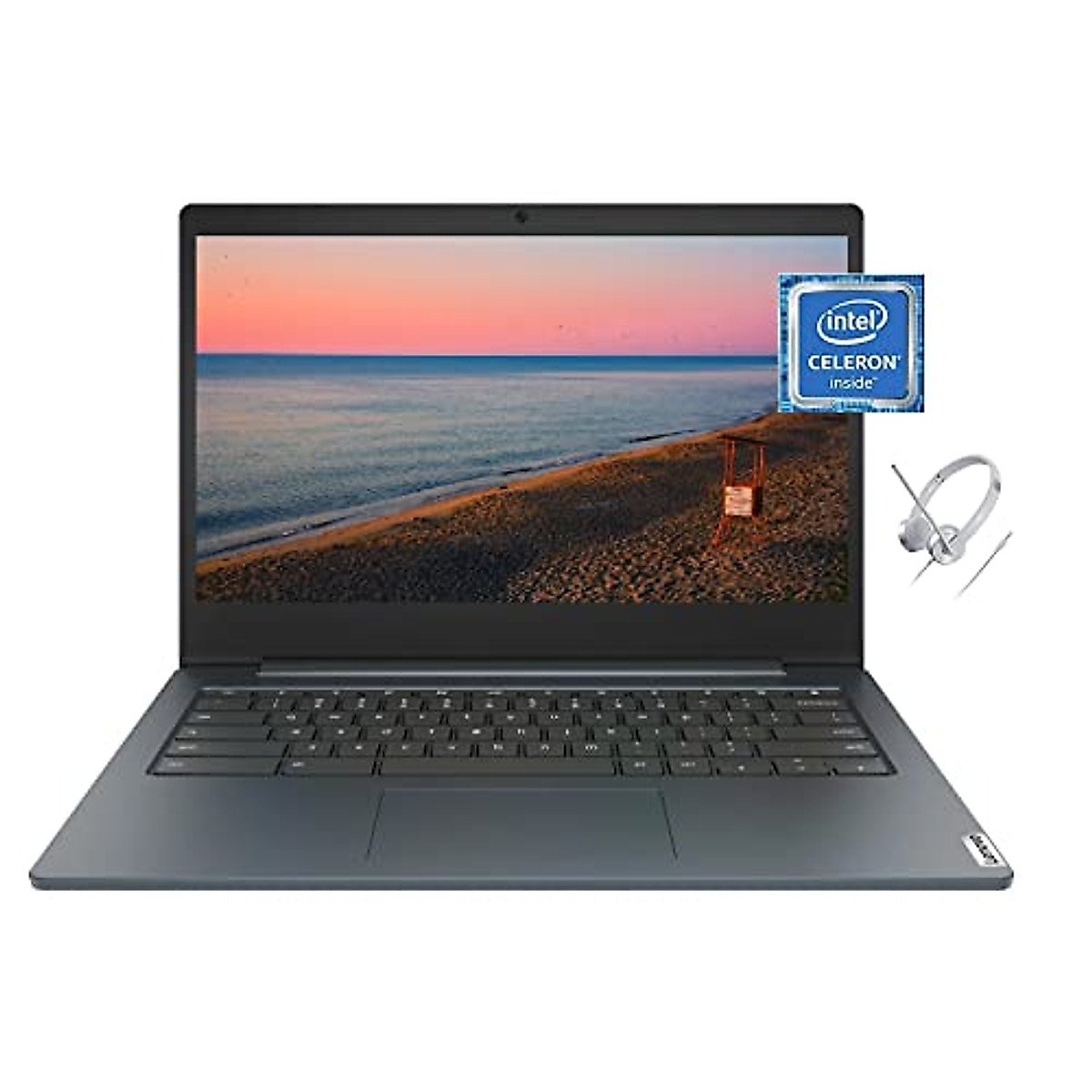 Lenovo 2022 Flagship Chromebook 14" Thin Light Laptop Computer, Intel Celeron N4020 Processor, up to 2.80 GHz, 4GB RAM,64GB eMMC+64GB Card,WiFi,Webcam,10+ Hours Battery, Chrome OS+Headset TGCD Bundle