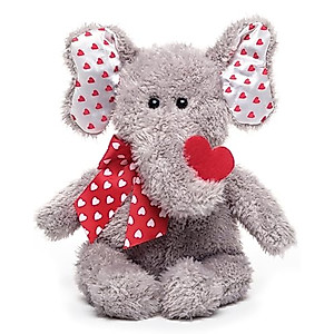 Bearington Hugh Loves You Valentine's Stuffed Animal for Kids, 13 Inch Elephant Stuffed Animal, Ideal as a Valentine's Day Gift