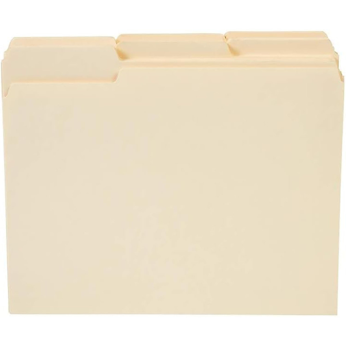 Staples 116657 Manila File Folders Letter 3 Tab Assorted Position 100/Box