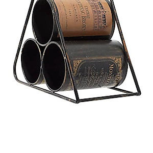 Deco 79 Metal Pyramid Wine Rack, 11" x 6" x 10", Black