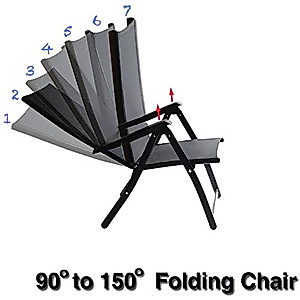 MedTens Heavy Duty Adjustable Reclining Folding Chair Outdoor Indoor Garden Pool Steel Camping Deck Backyard Chairs