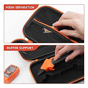 KingSung Hard Case Compatible with Klein Tools ET310 AC Circuit Breaker Finder, 80041 Outlet Repair Tool Kit and RT250 Integrated GFCI Receptacle Tester Accessories,with Smooth Double Zip（Only Case）