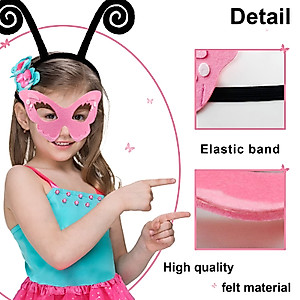 iROLEWIN Toddler Kids-Fairy-Butterfly-Wings-Costume for Girls Dress-Up Mask Tutu and Headband Child Party-Favors Toys Gifts