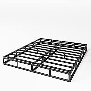 Gdduck Box Spring Full, 5 Inch Metal Full Size Box Spring Only Basics Bed Base, Mattress Foundation,Black Sturdy Heavy Duty Structure with Cover, Noise Free,Easy Assembly