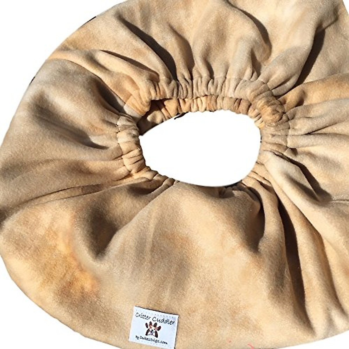 Critter Cuddler Small Animal Carrier and Bonding Pouch Anti-Anxiety Interactive Play Exercise Ring Therapeutic for Pet & Handler Small Dog Cat Hedgehog Puppy Travel Sling - Made in USA (Camel)