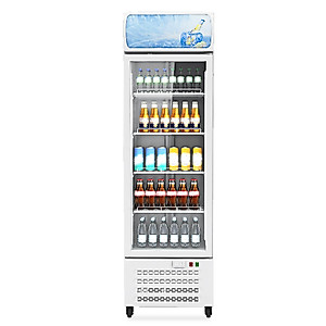 GAOMON Commercial Refrigerators Display Fridge 12 Cu.ft, Beverage Refrigerator and Cooler with Adjustable Removable Shelves and LED Light for Home, Store, Gym, Bar or Office, Single Swing Door
