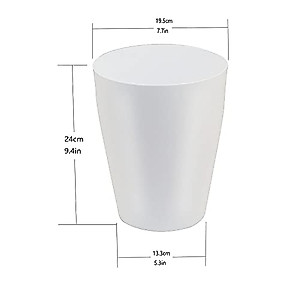 Feisco Small Trash Can,Plastic Round Bathroom Wastebasket Garbage Can for Bathroom Bedroom Kitchen Office (White, Pack of 2)