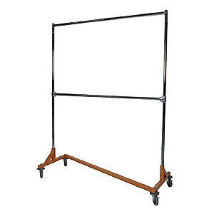 Commercial Grade 5 Foot Double Rail Garment Z-Rack With 6 Foot Uprights