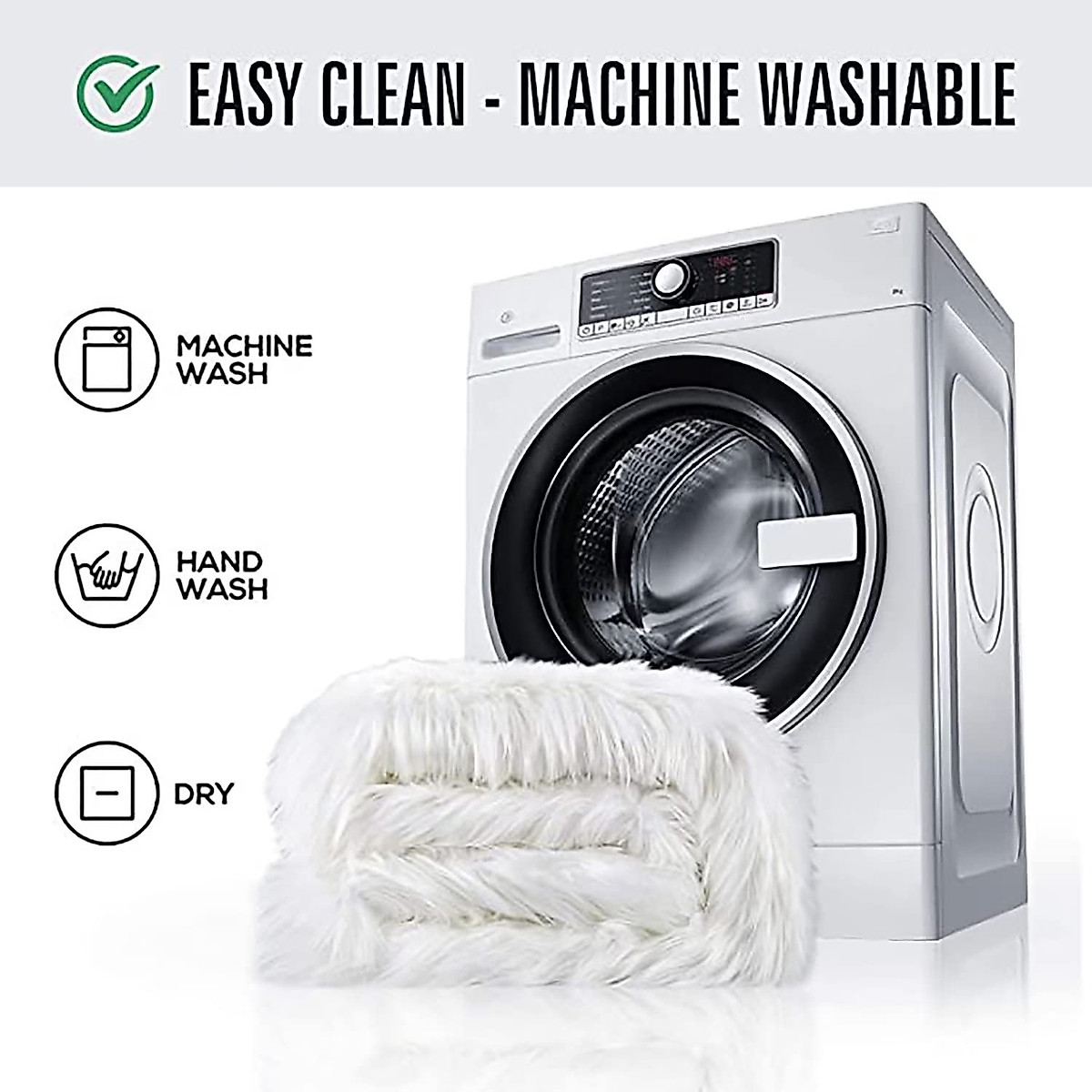 Luxury Faux Sheepskin Fur Area Rug Soft Fluffy Area Rugs,Shag Plush Fur Carpet Faux Fur Rug for Bedroom Floor Sofa Living Room,3 x 5 Feet Rectangle,Gold