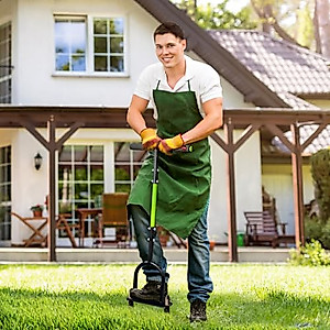 Evcitn 4 in 1 Lawn Aerator – Manual Plug Coring Aerator, Spike Aeration with Inches Iron Tines, Twist Tiller Claw Cultivator, Half Moon Lawn Edger for Flower Box, Sidewalks,Garden,Lawn…