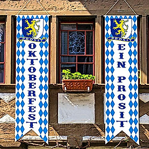 Oktoberfest Decorations Bavarian Check Flag Oktoberfest Banner Sign Oktoberfest Porch Welcome Banner Sign for German Theme Party Oktoberfest Parade Decoration Beer Festival Party Accessories