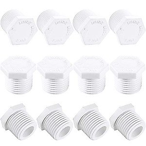 Mudder 12 Pieces 1/2 Inch 11630 91857 Water Heater Drain Plug White Plastic Drain Plug Compatible with RV Camper and Atwood Water Heaters