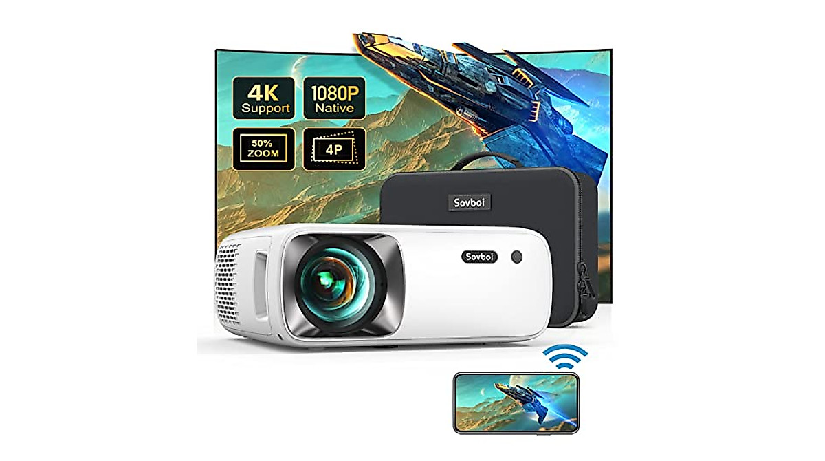 Sovboi 5G WiFi 1080P Projector | 4K Supported, 460 ANSI, BT