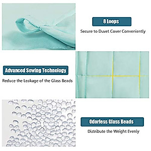 Giantex Weighted Blanket with Duvet Covers, Hot and Cold Duvet Cover Set, 60" x 80" | 15lbs, Cozy Heavy Blanket with Premium Glass Beads, Weighted Blanket for Hot and Cold Sleepers (Green)