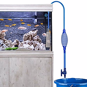 Number-One Fish Tank Cleaner, Aquarium Water Changer Gravel Filter Aquarium Siphon Vacuum Pump Water Changing Sand Washing Adjustable Water Flow with Inbuilt Strainer Outlet Valve Pumping Airbag