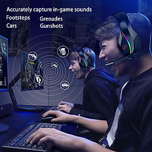 Gaming Headset, Wired Over-Ear Headphone with Noise Canceling Microphone,Stereo Bass Surround Sound, Perfect for PC PS4 PS5 Xbox One Controller