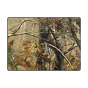 Hunting Camo Area Rug 5'x 7', Educational Polyester Area Rug Mat for Living Dining Dorm Room Bedroom Home Decorative