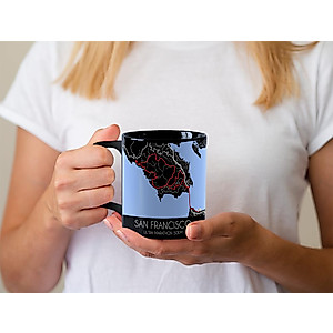 Ultra Marathon 50KM San Francisco Gifts and Souvenirs - Unique Drinkware - Ultra Marathon 50KM Race Memento - 11oz Black Ceramic Mug
