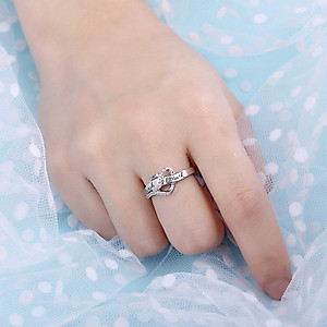 Getname Necklace Personalized Customized Heart Name Promise Ring 925 Sterling Silver Engraved Names Wedding Band Engagement Ring Personalized Gifts Ring for Women, Girlfriend, Mother.