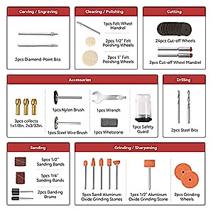 AVID POWER 4V Cordless Rotary Tool with 62Pcs Rotary Accessories Kit, Rechargeable Rotary Tool for Light-duty Crafting, 3-Speed for Carving, Engraving, Sanding and Pets Nail Trimming