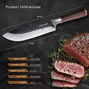 SMTENG 6'' chef knife Vegetable Knife Utility knife Japanese Forged Hammered kitchen Knife