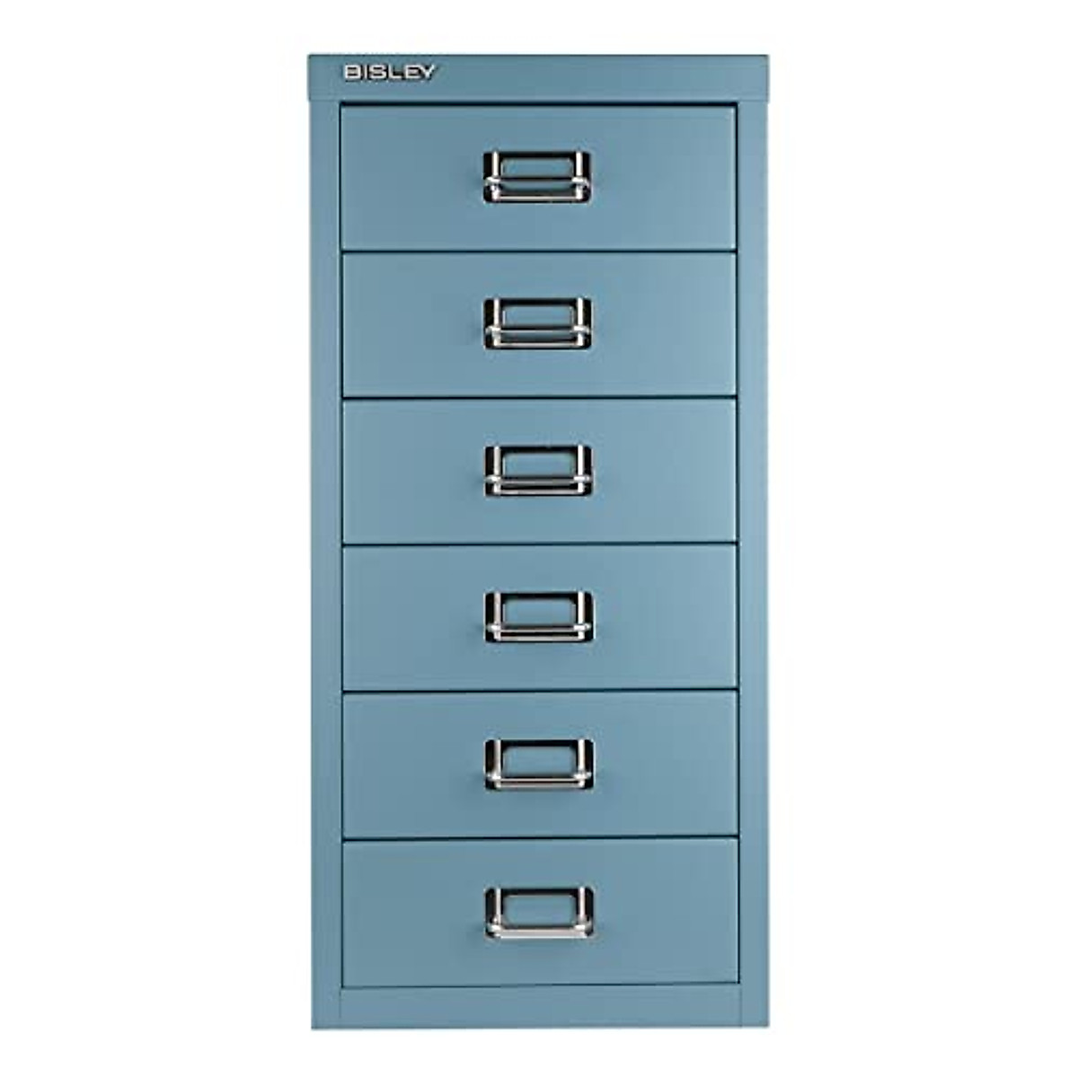 Bisley 6 Drawer Steel Under-Desk Multidrawer Storage Cabinet, Steel Blue (MD6-SB)