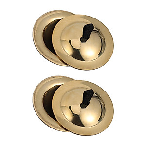 2 Pairs Copper Finger Cymbals Belly Dancing Finger Zills Mini Hand Bells Musical Instruments for Dancer Evening Party