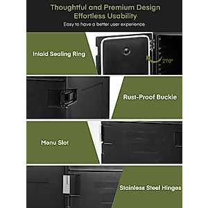 Catering Food Warmer, 82Qt Front Loading Hot Box for Catering, LLDPE Insulated Food Pan Carrier for 5 Full-Size Pan, w/Wheels, Stackable, Handles, Hot Box Food Warmer Ideal for Canteen, Restaurant