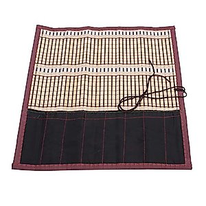 Breathable and Light Weight, Bamboo Calligraphy Paintbrush Holder, Art Brush Roll-Up Bag, Art Supplies