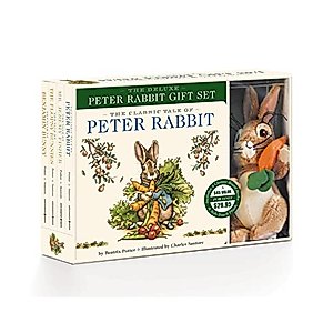 The Peter Rabbit Deluxe Plush Gift Set: The Classic Edition Board Book + Plush Stuffed Animal Toy Rabbit Gift Set (A Classic Tale of Adventure and Virtue with Plush Peter Rabbit Toy)