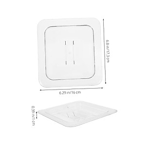 CONGARTENO 6pcs Dinner Plate Cover Clear Food Pan Polycarbonate Hotel Pan Cover Food Container Food Pan Cover Clear Steam Pan Food Pan Lid Steam Table Pan Covers Pantry Plastic Transparent