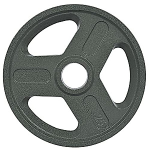 Multiple Olympic 25LB Weight Plate, Bumper Plates Barbell Weights with 2 Inch Grip for Strength Training Weightlifting Weight Loss Home Gym Equipment (3-hole 25lb plate GN)