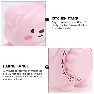 Cabilock 1pc Bear Timer Mechanical Timer Cooking Timer Countdown Timer No Battery Timer Learning Timer Frying Timer Cartoon Reminder Statue Kitchen Utensils Toddler Small Gift Abs